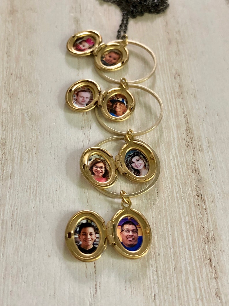 Personalized 8 Photo Locket Family Tree Locket Mother's - Etsy