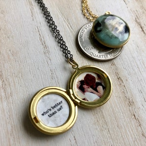 Turquoise Locket Necklace Customized Lockets Photo Lockets Something ...