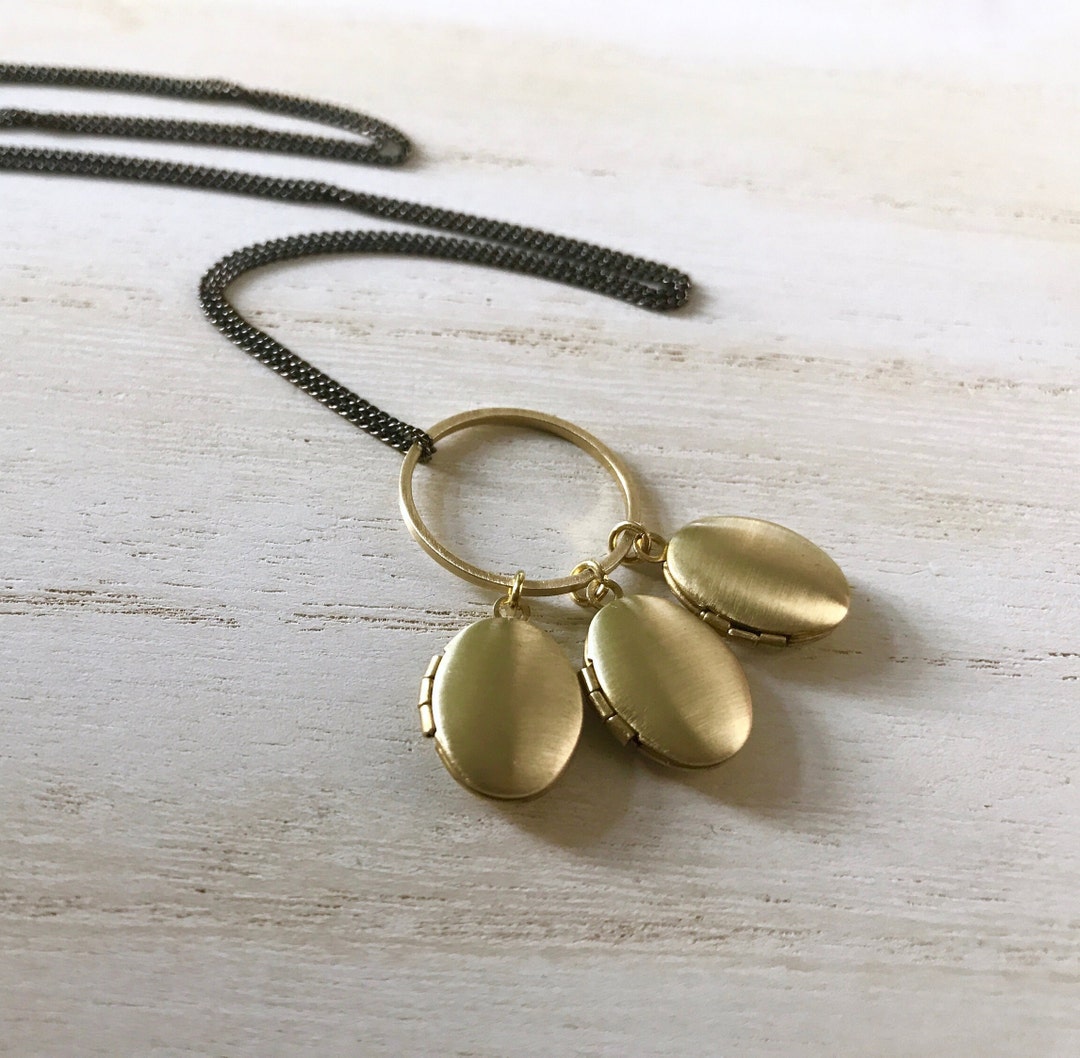 6 Photo Locket Necklace, Family Tree Locket, Modern Locket, Oval ...