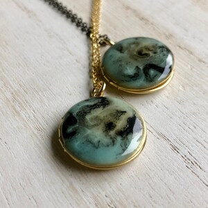 Turquoise Locket Necklace Customized Lockets Photo Lockets Something ...
