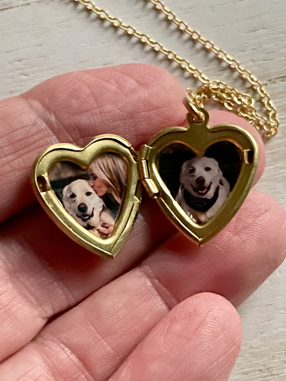 Hand-painted Paw Print Locket: Gold Pet Memorial Keepsake - Etsy Canada