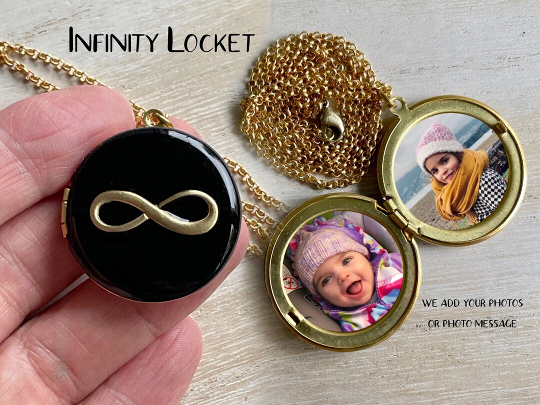 Infinity Symbol Locket Black Infinity Sign Locket Customized - Etsy