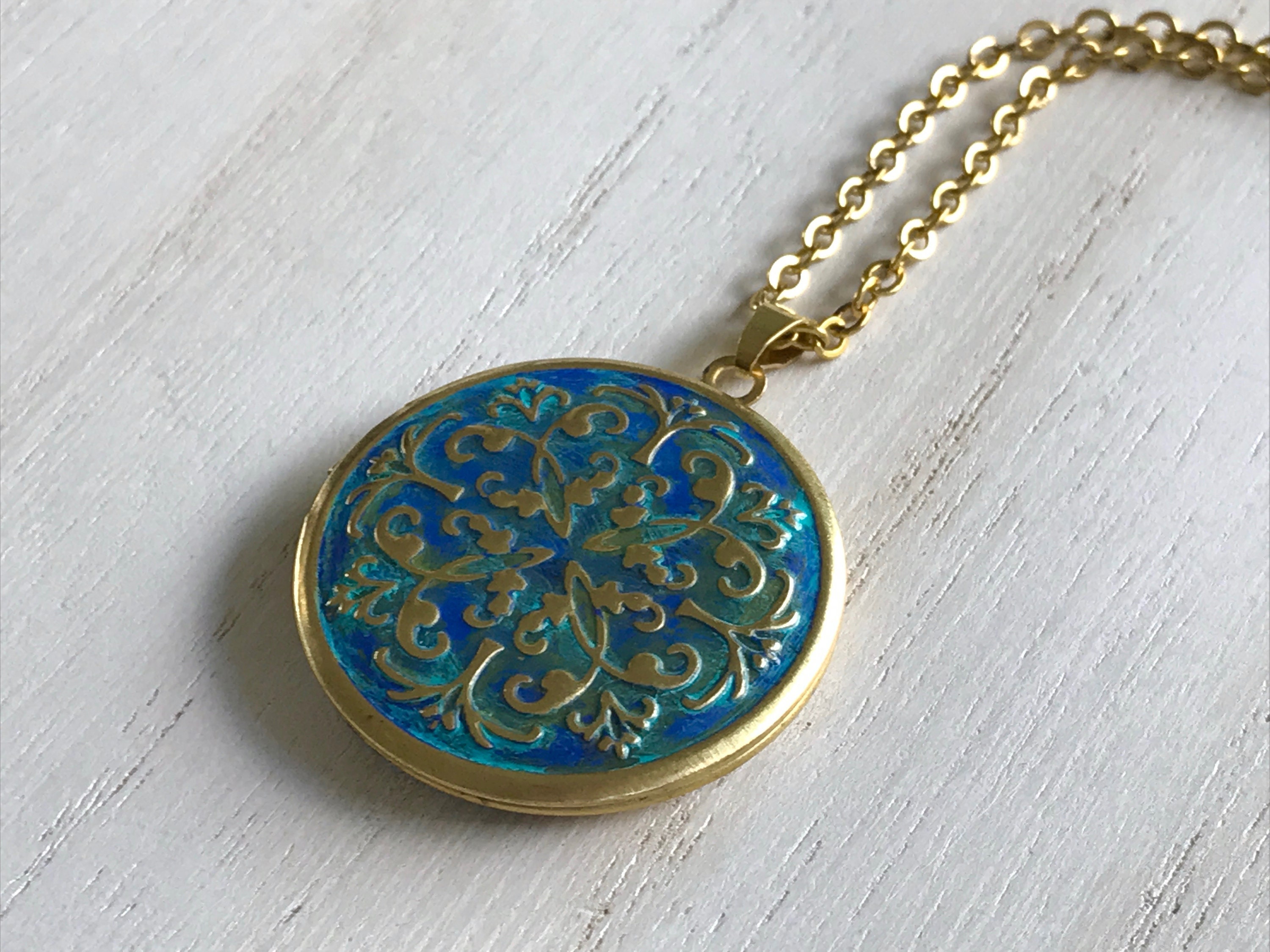 Blue Photo Locket Rustic Locket Distressed Locket Old World - Etsy UK Blue Photo Locket Rustic Locket Distressed Locket Old World - Etsy UK