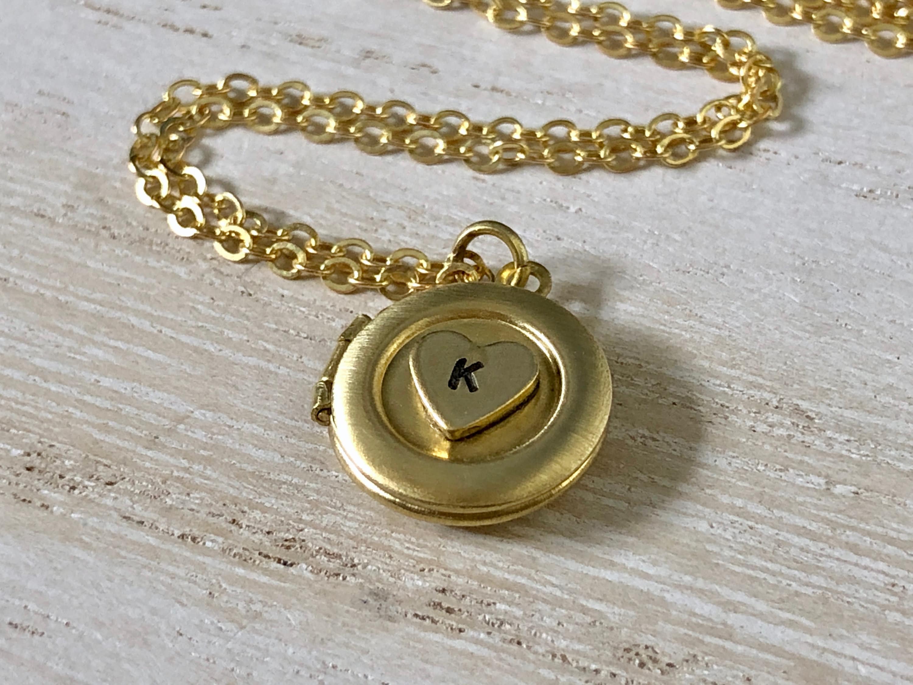 Tiny Photo Locket Photos in a monogrammed locket Childs | Etsy