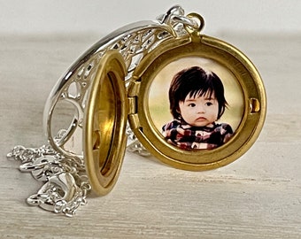 Family Tree Locket 4 Photo Locket Customized Photo Locket - Etsy