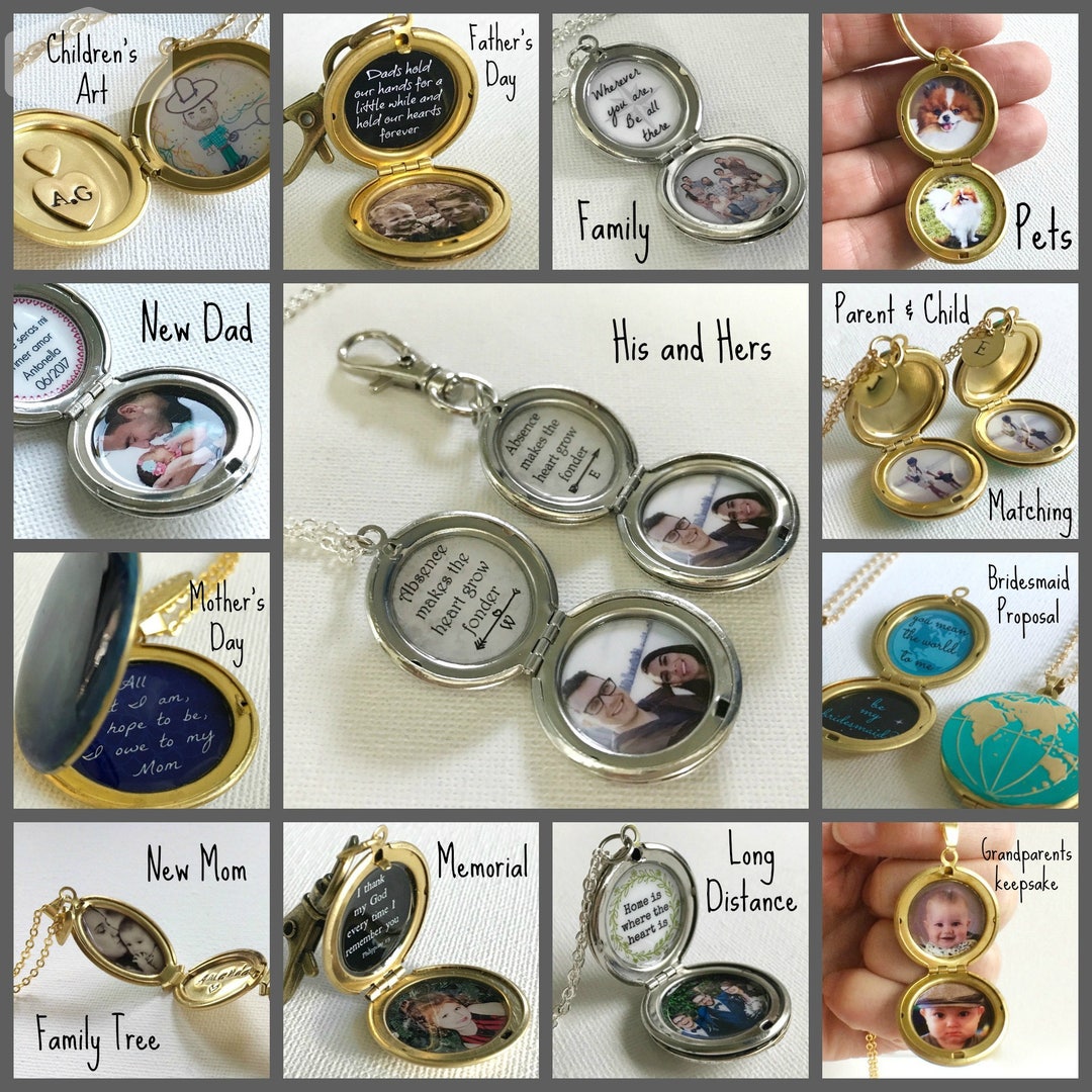 Custom Photo Locket, Photo in Locket, Epoxy Coated Photo, Family Tree ...