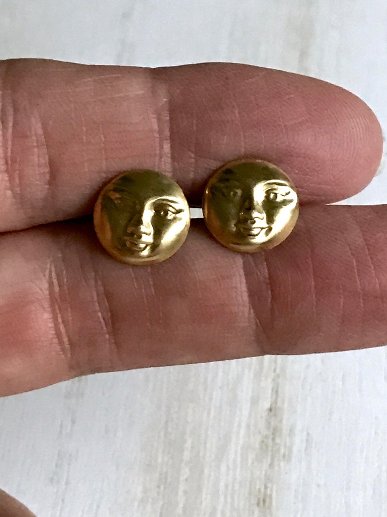 Man in the Moon Earrings Moon Stud Earrings Sun Stud - Etsy