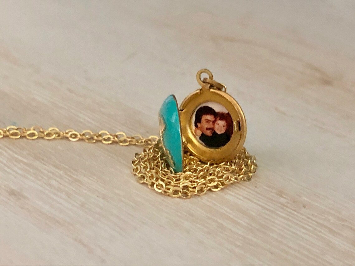 Petite Blue Bird Locket With Photos - Etsy