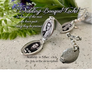 Four Photo Wedding Bouquet Locket, Bridal Locket With Photos of Loved ...