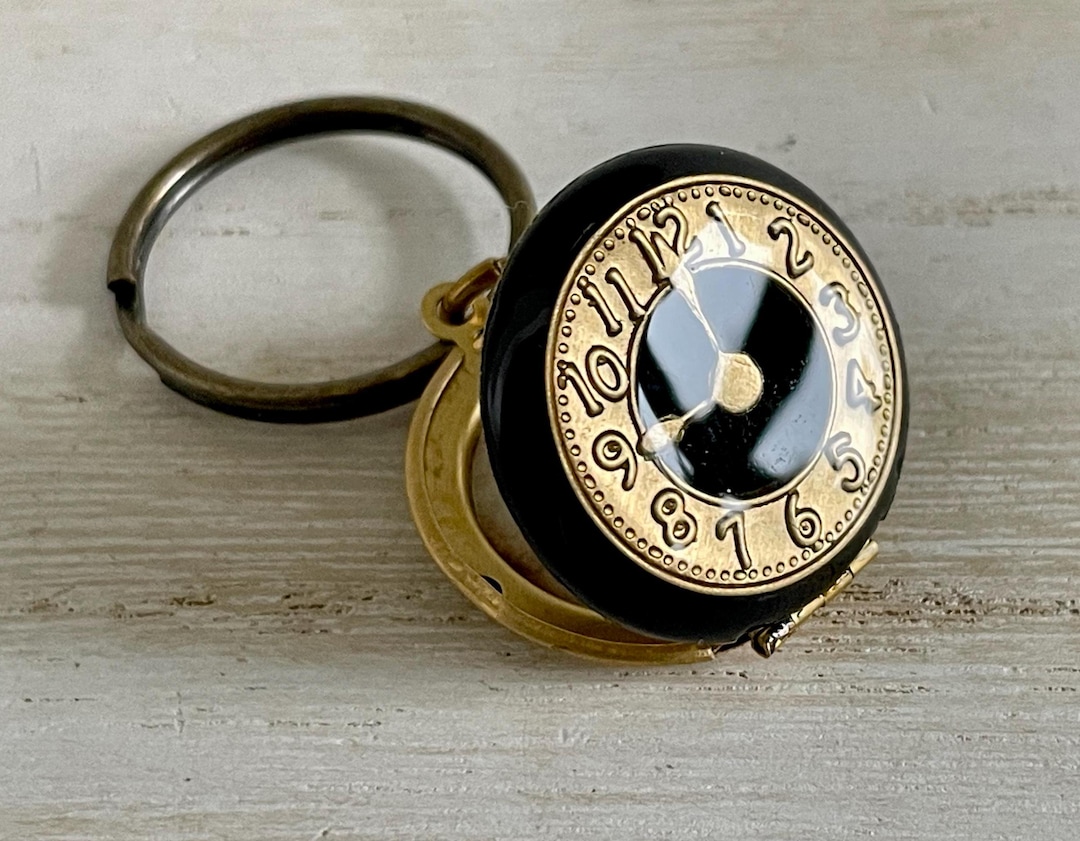 Men's Locket Keychain, Masculine Photo Keychain, One Day at a Time ...