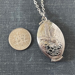 Silver Hummingbird Locket Holds 4 Photos, Mother's Day Family Tree ...