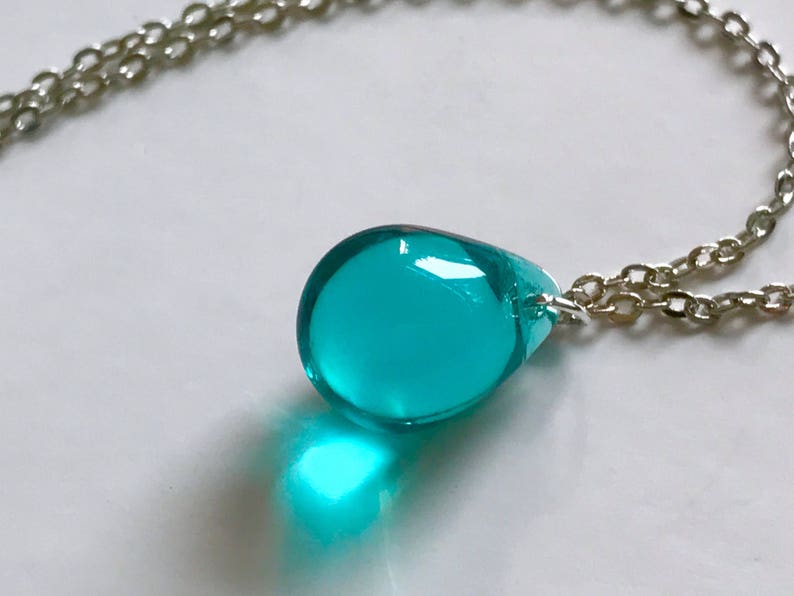 Mermaid Tear Necklace, Mermaid Jewelry, Teardrop Necklace, Turquoise ...