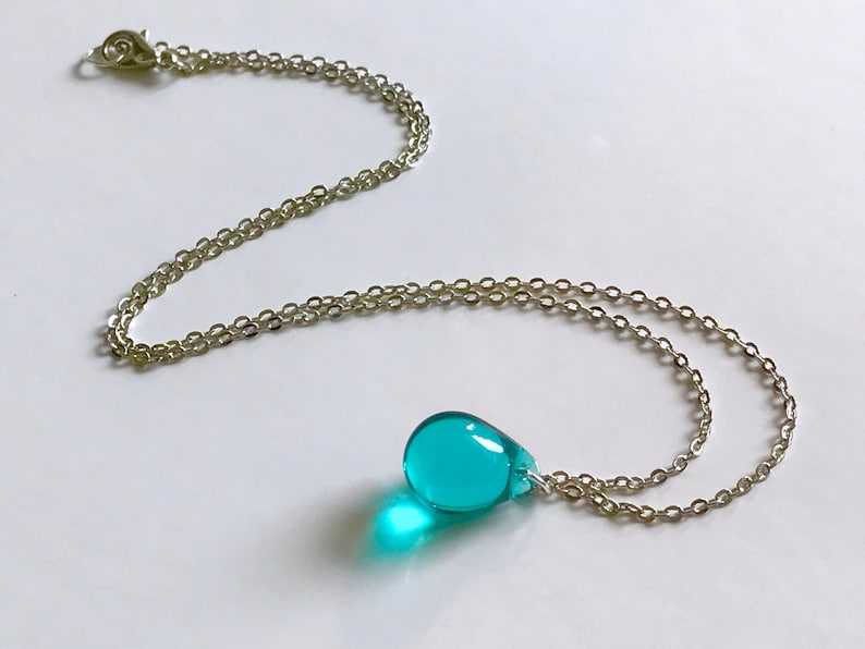Mermaid Tear Necklace, Mermaid Jewelry, Teardrop Necklace, Turquoise ...
