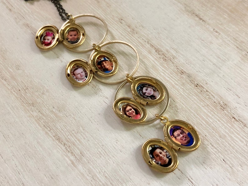 Personalized 8 Photo Locket Family Tree Locket Mother's - Etsy