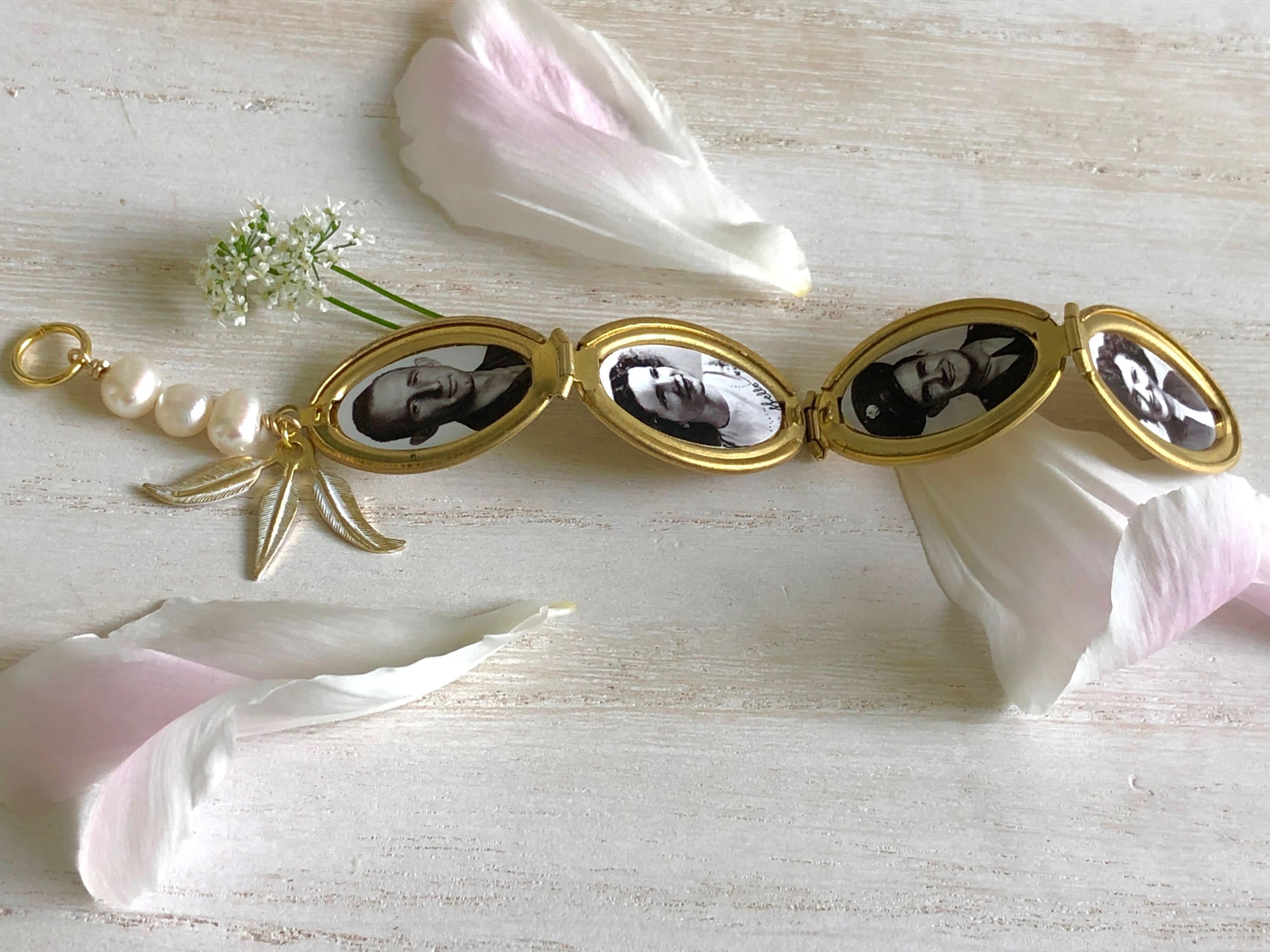 Four Photo Wedding Bouquet Locket Bridal Locket With Photos - Etsy Canada
