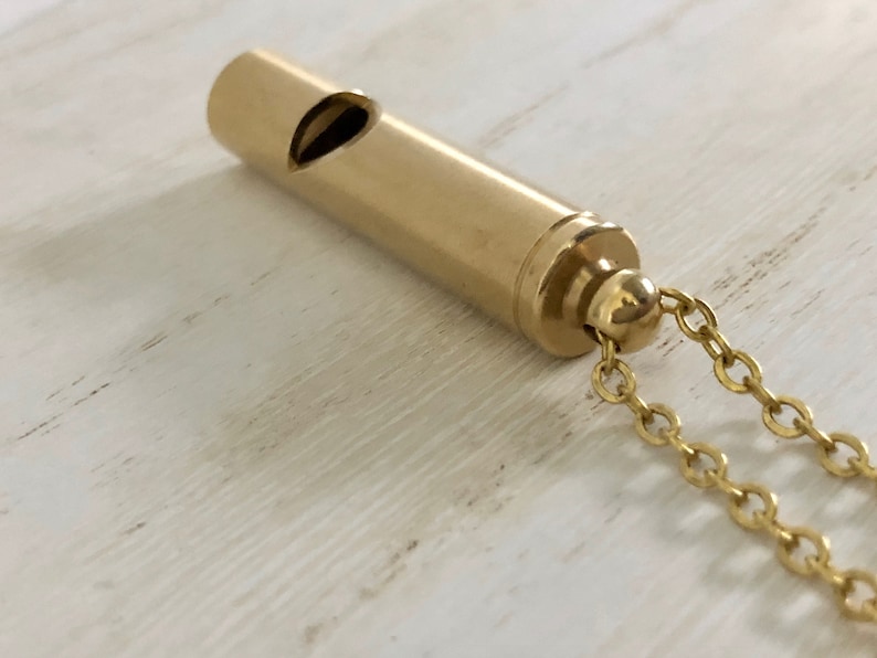 Solid Brass Whistle Necklace Man's Whistle Necklace | Etsy