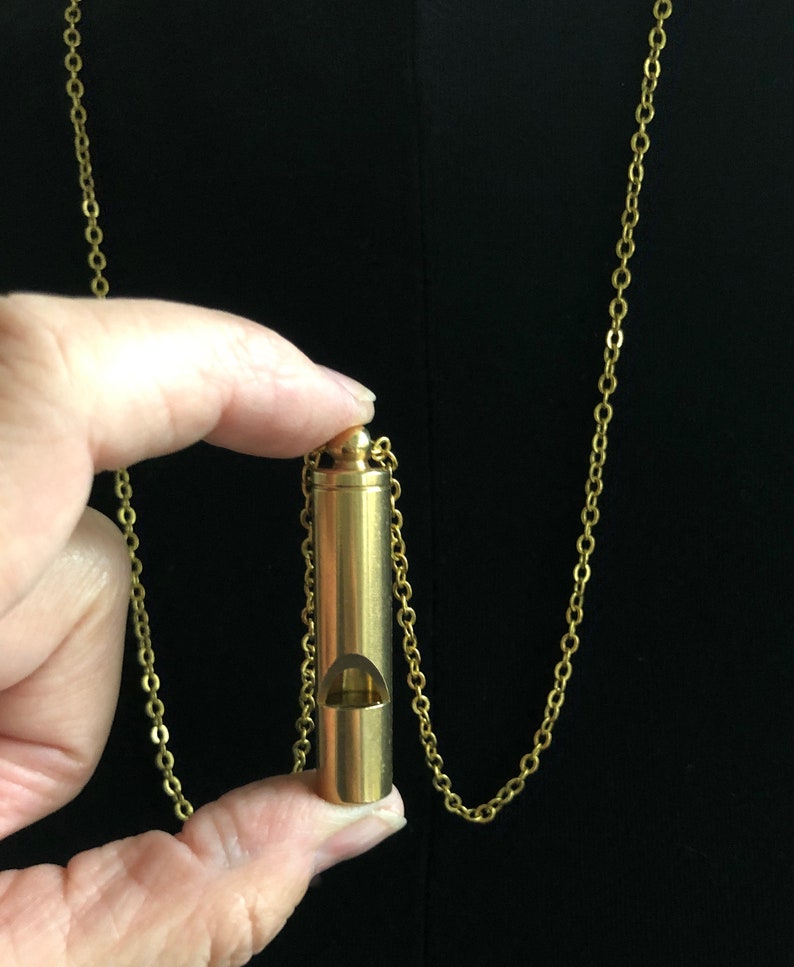 Solid Brass Whistle Necklace Man's Whistle Necklace - Etsy
