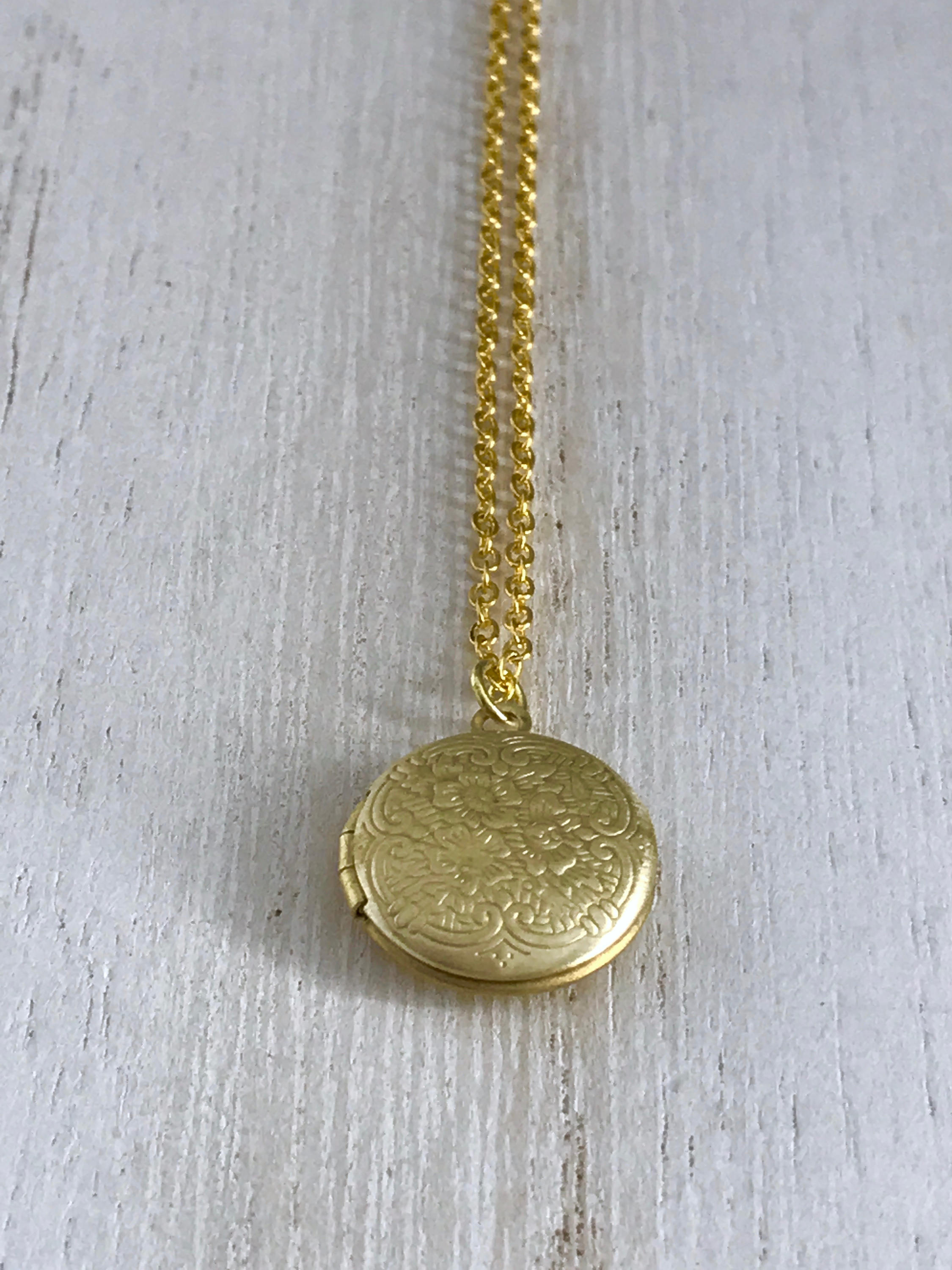 Small Gold Locket With Photos Makes a Great Gift for a Little Girl or ...