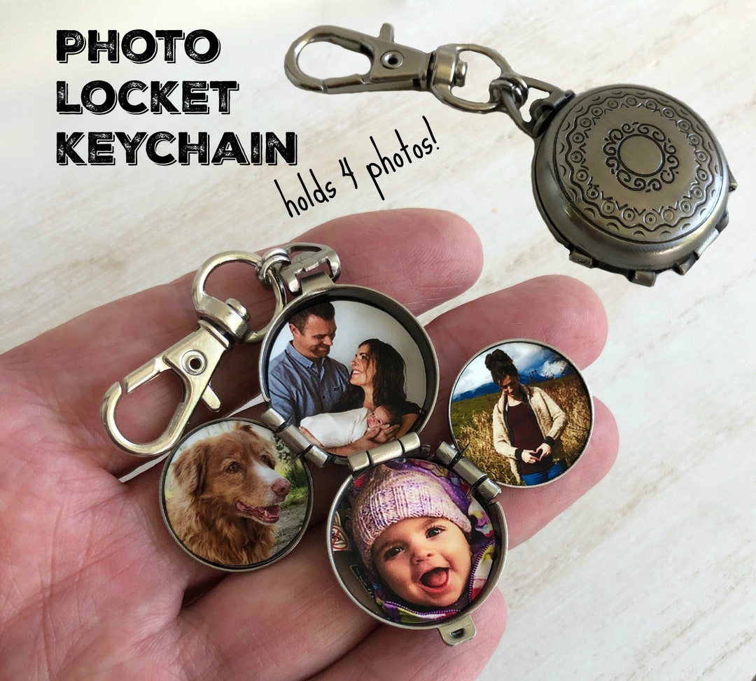 4 Photo Locket Keychain That Makes a Great Gift for Men Personalized ...