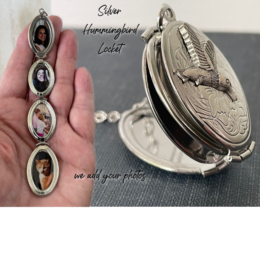 Silver Hummingbird Locket Holds 4 Photos Mother's Day - Etsy Canada