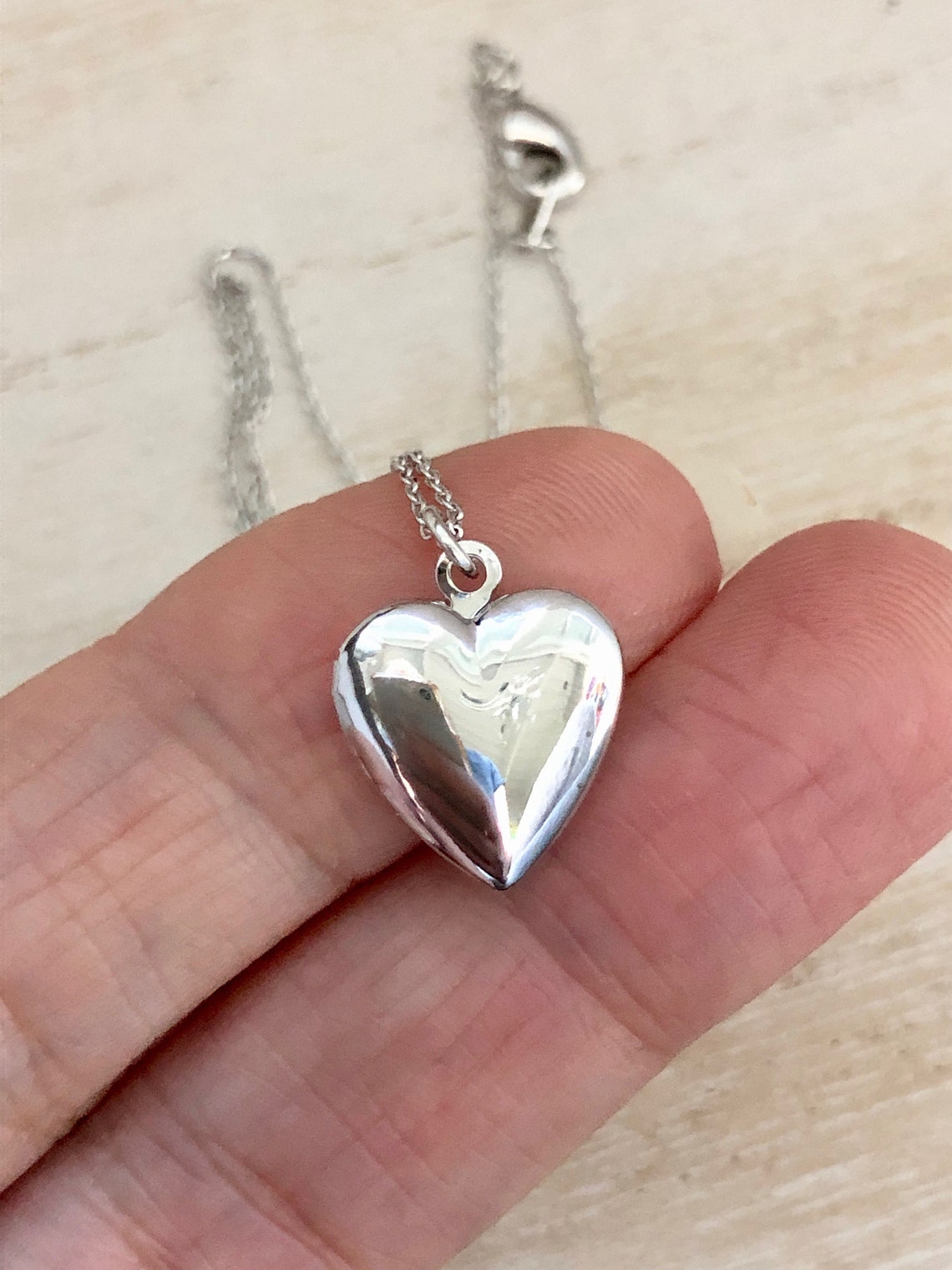 Tiny Gold Heart Locket With Photos Tiny Silver Locket | Etsy