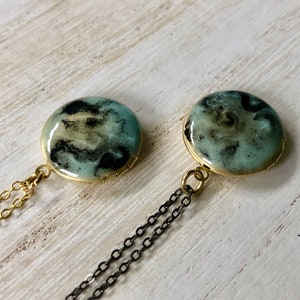 Turquoise Locket Necklace Customized Lockets Photo Lockets Something ...