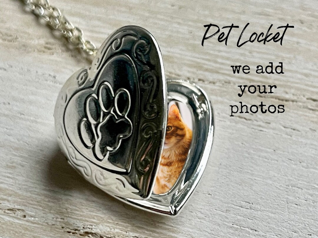 Silver Pet Locket With Photo Customization Memorial Pet Locket - Etsy
