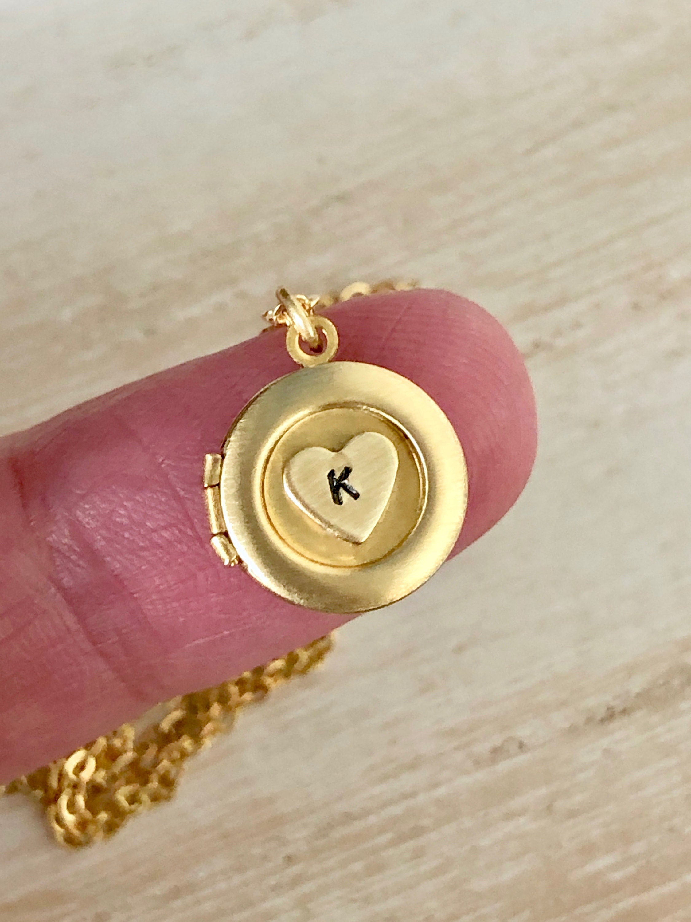 Tiny Photo Locket Photos in a monogrammed locket Childs | Etsy