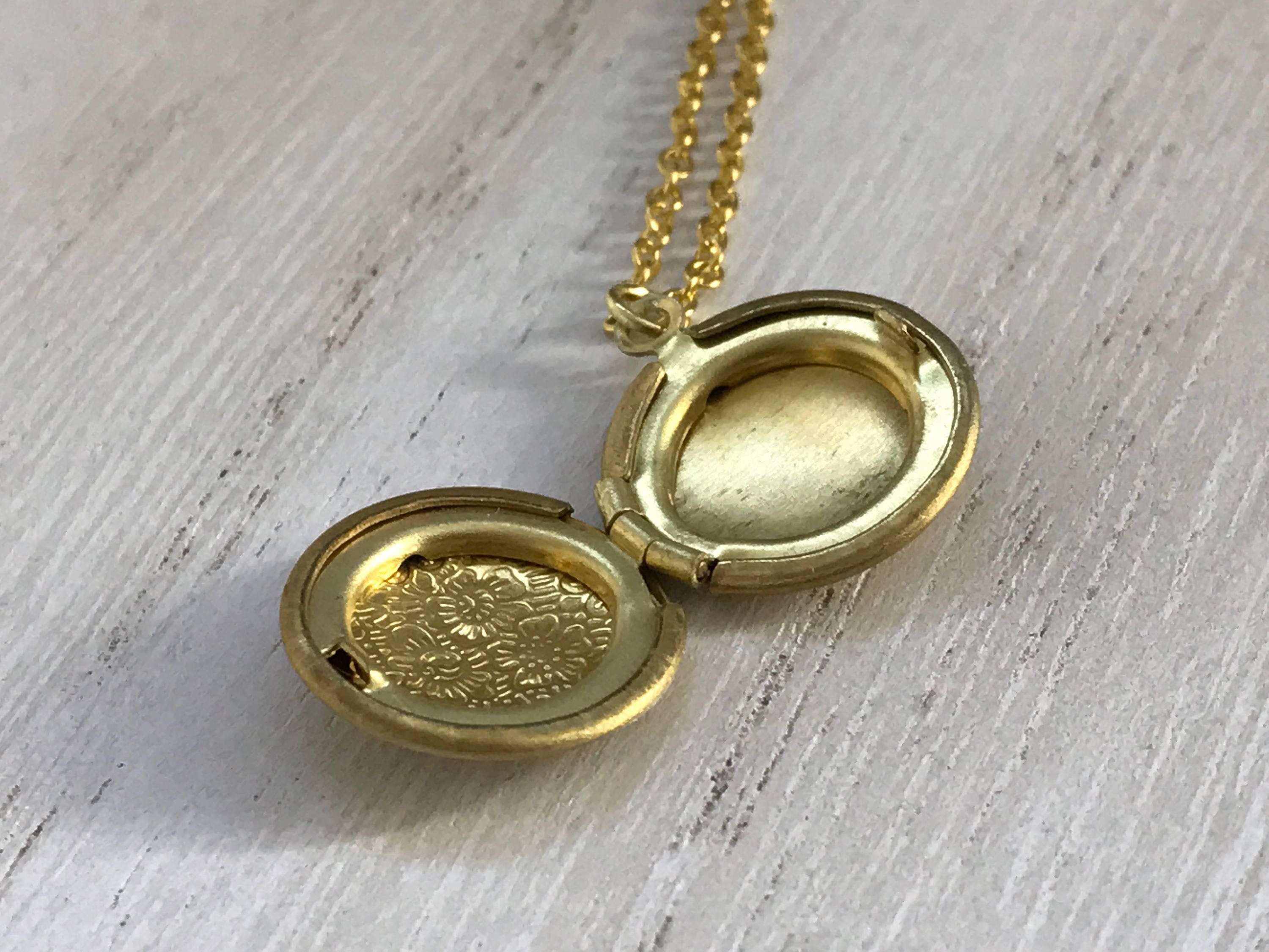 Small Gold Locket With Photos Makes a Great Gift for a Little Girl or ...
