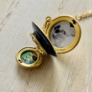 Dark Blue 4 Photo Locket With Daisy Front - Etsy