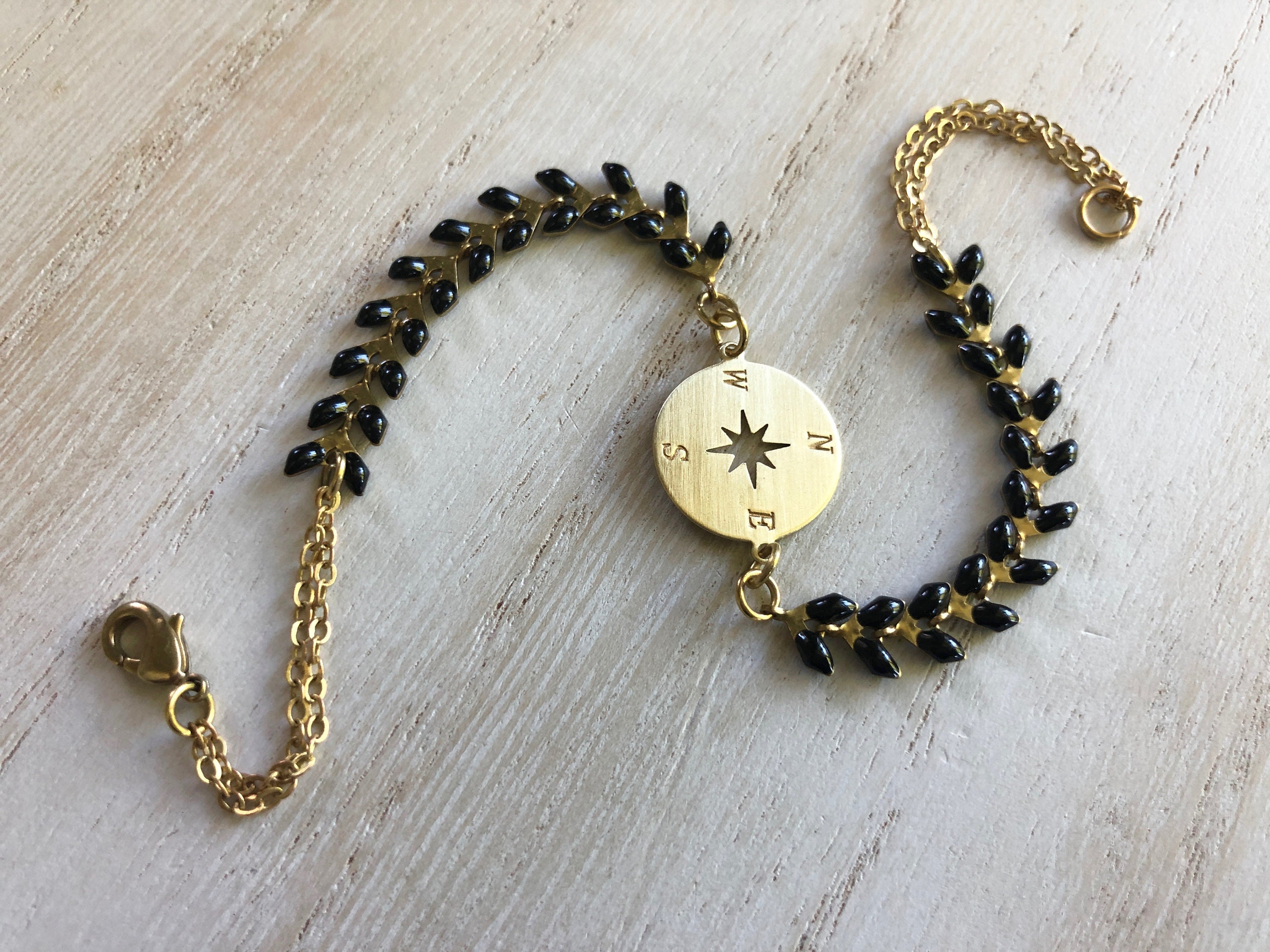 Compass Bracelet Travel Gifts Turquoise Boho Bracelet | Etsy