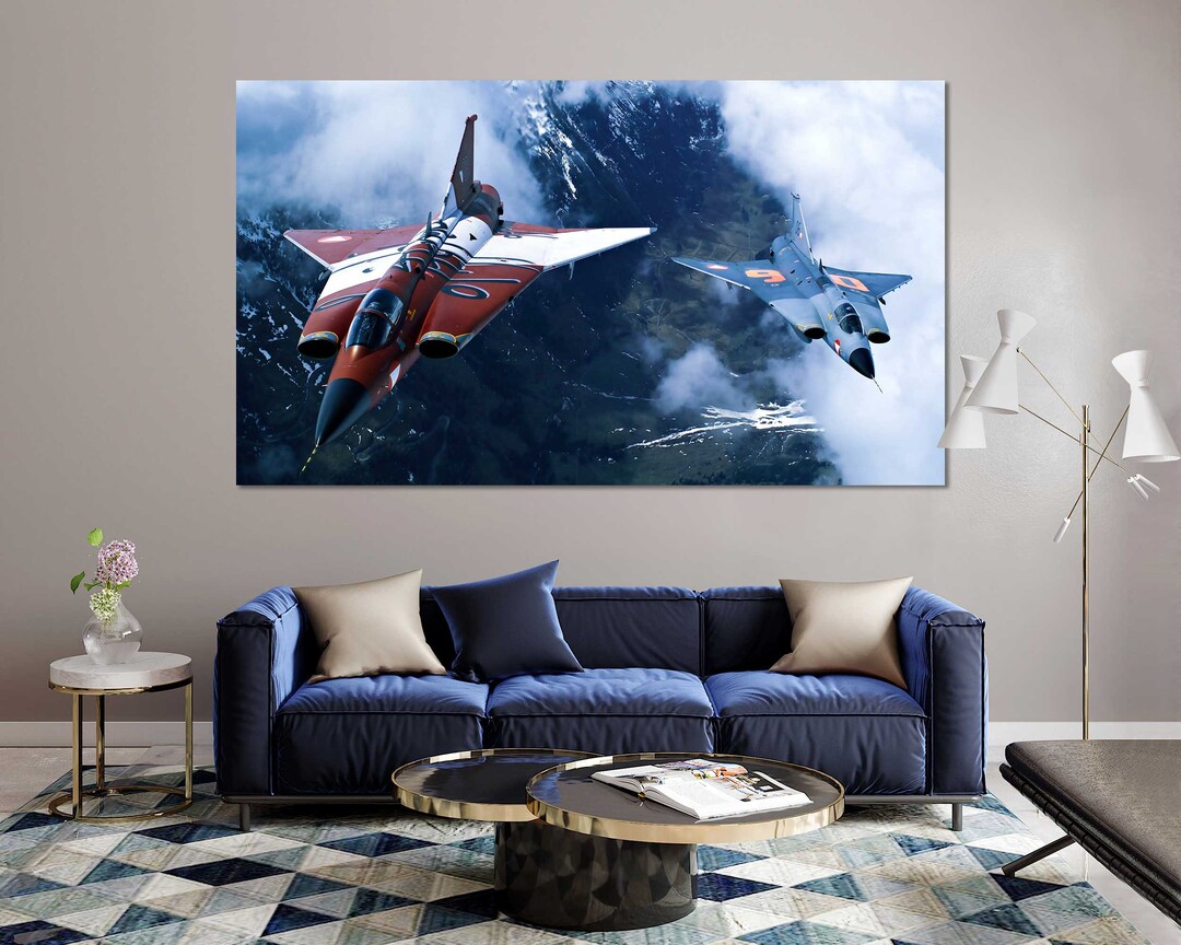 Military Fighter Jet Canvas Print – Aviation Enthusiast Wall Art - Etsy