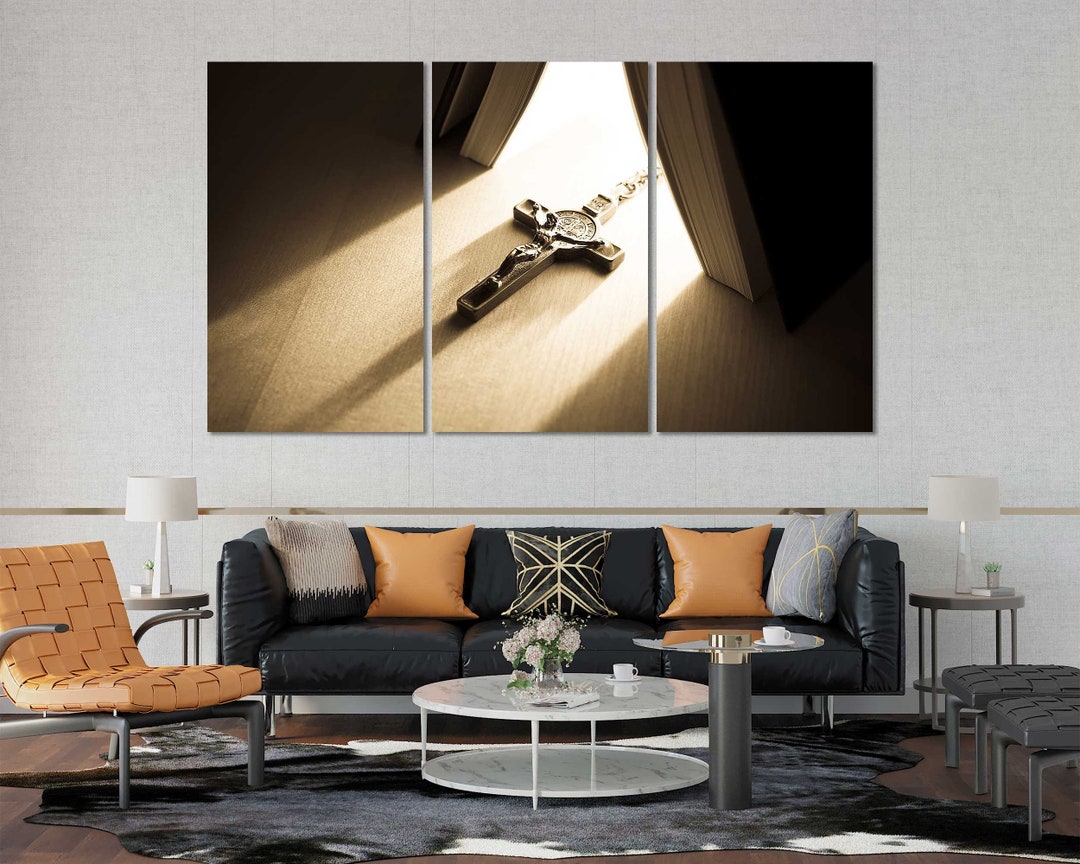 Cross With Jesus Christ in Book Light Creative Decor for Home, Bible ...