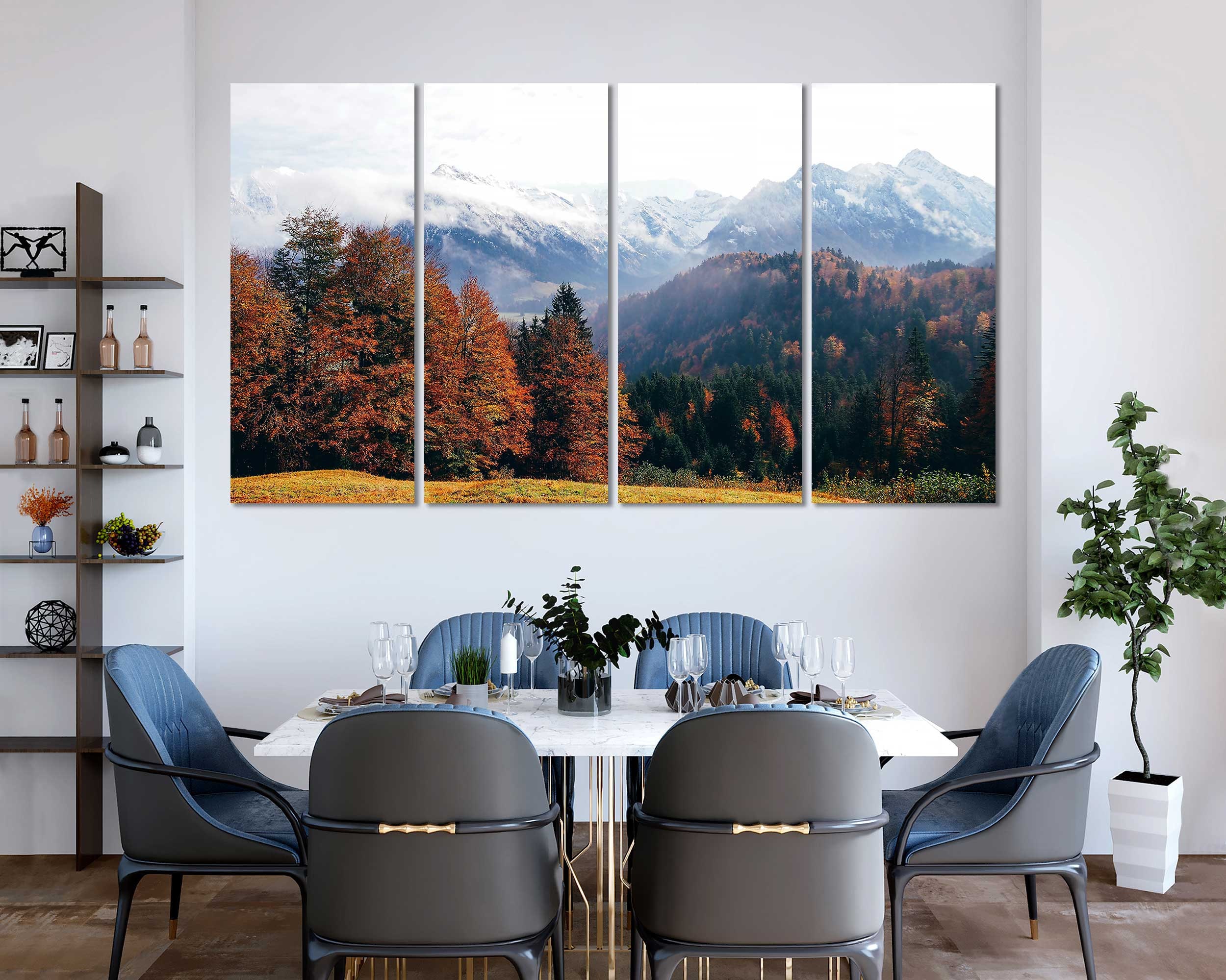 Autumn Landscape Art on Canvas Colorful Forest Large Art - Etsy UK