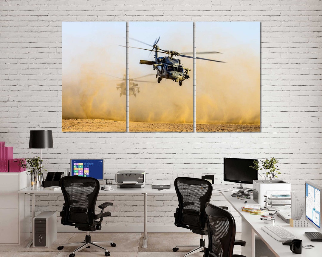 Military Helicopter Cool Art for Home, Aviation Wall Decor Painting ...