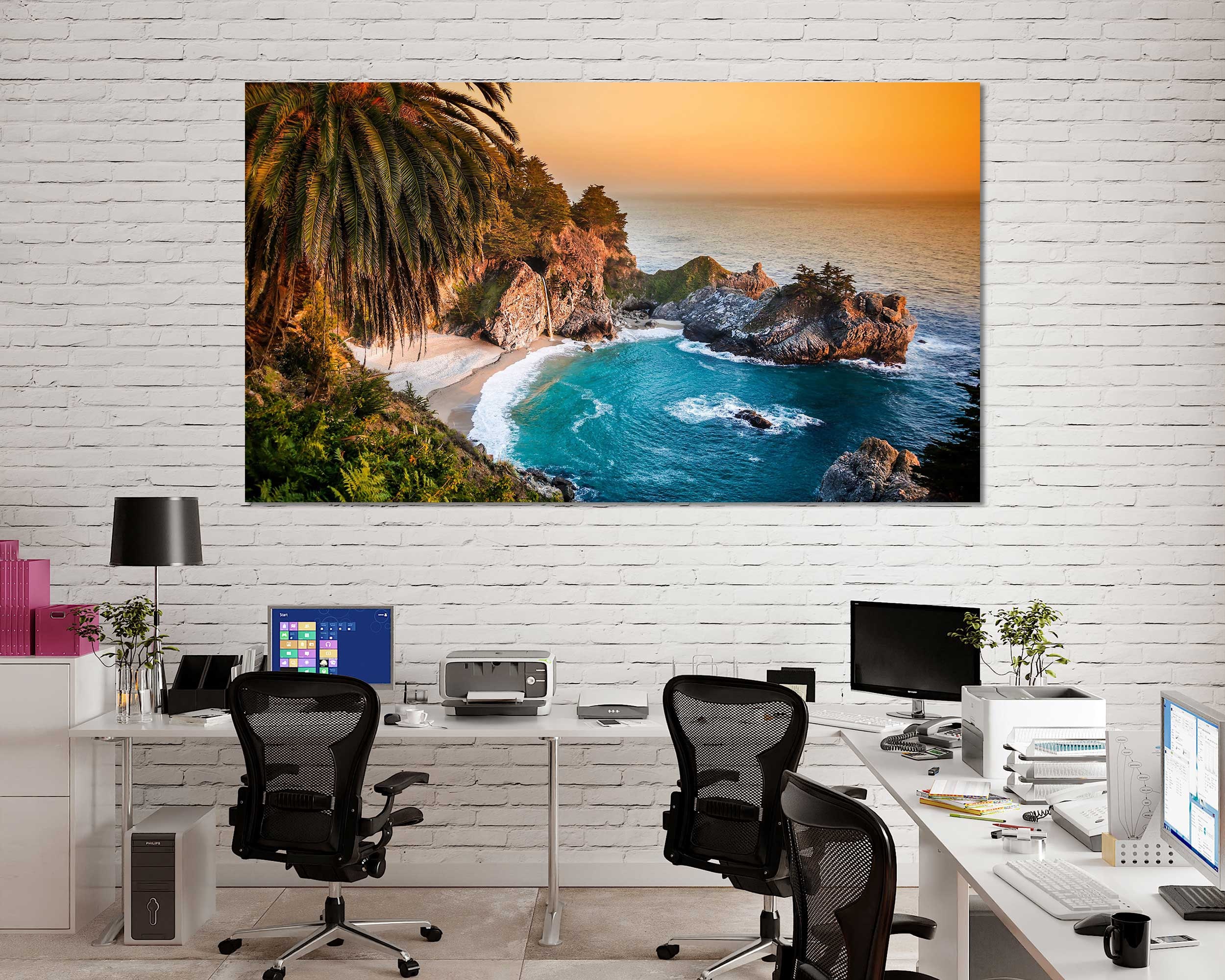 Julia Pfeiffer Burns State Park Design Art, Pacific Ocean Big Wall Art ...