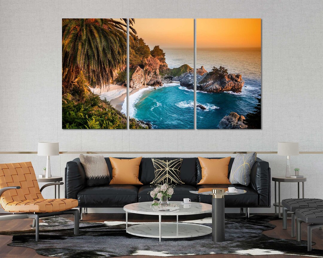Julia Pfeiffer Burns State Park Design Art, Pacific Ocean Big Wall Art ...