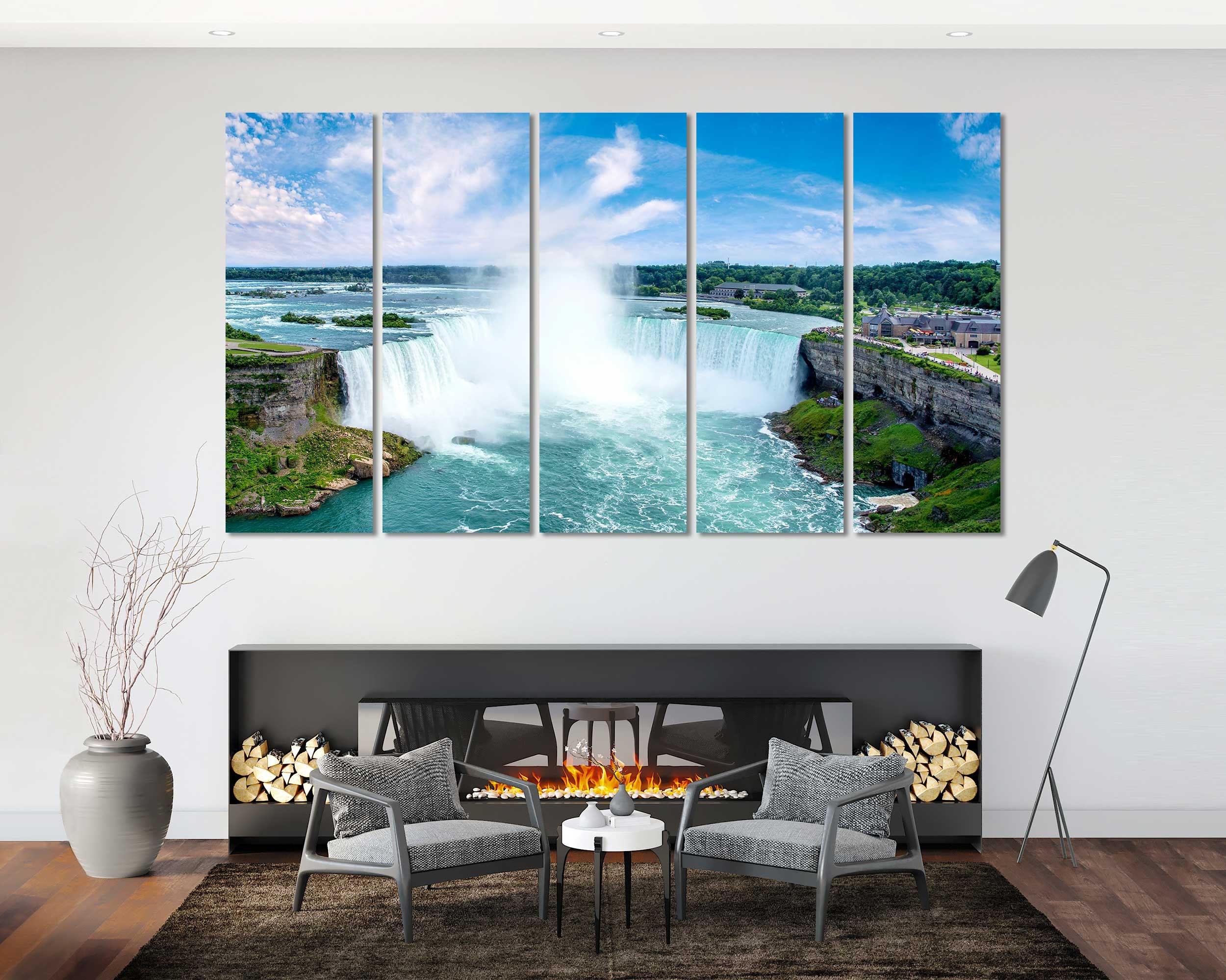 Niagara Falls Print Art Canvas Sets Waterfalls Painting Home | Etsy