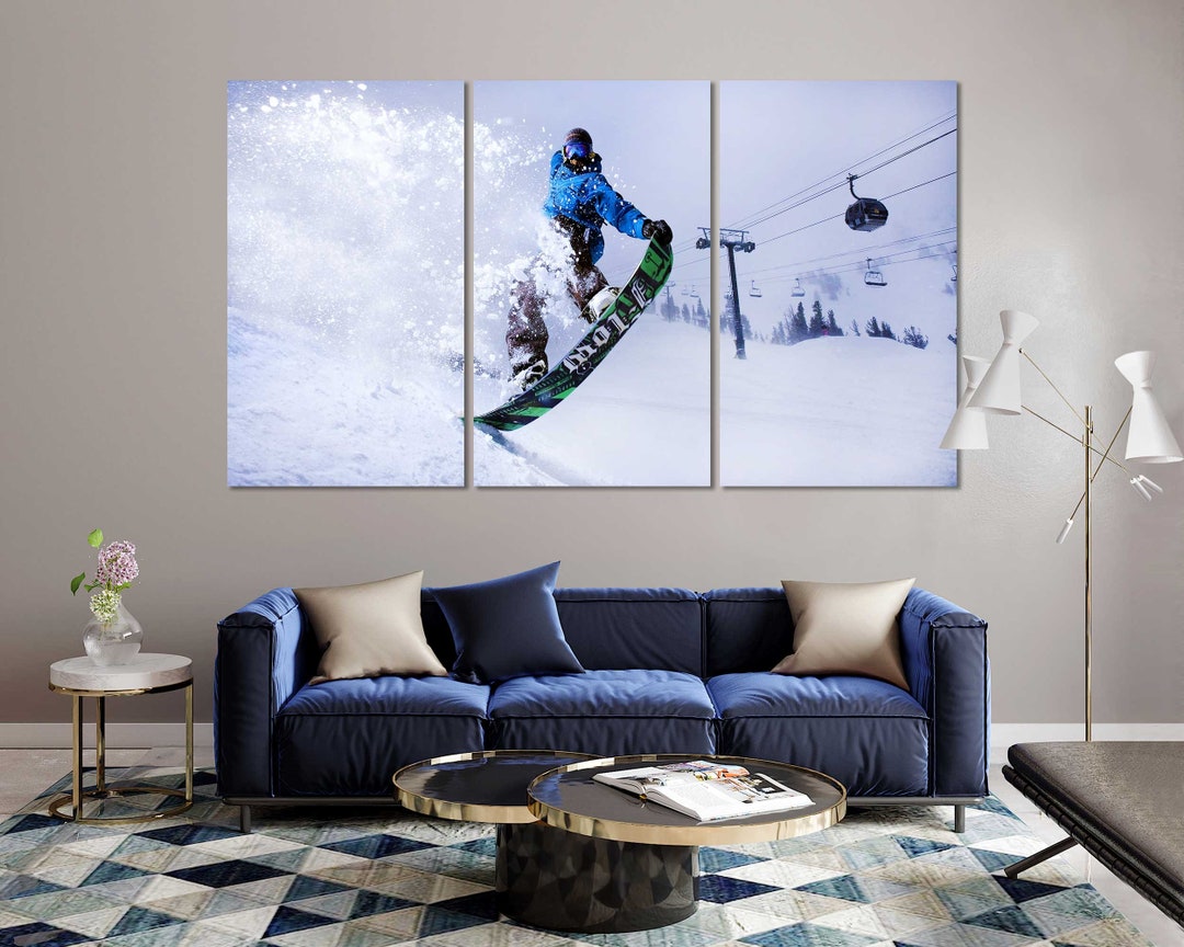Extreme Winter Sport Creative Wall Decor, Snowboarder Modish Wall ...