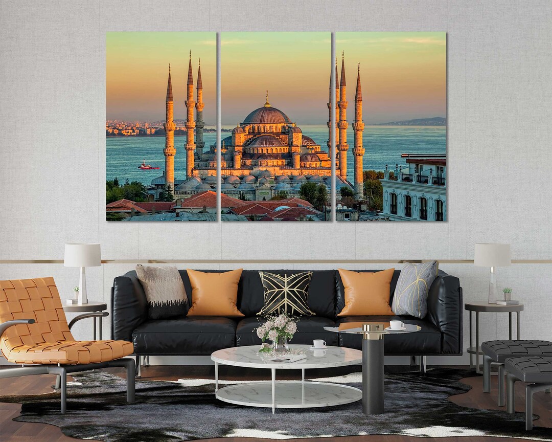 Sultan Ahmed Mosque Pictures Art on Canvas, Istanbul Large Artwork for ...