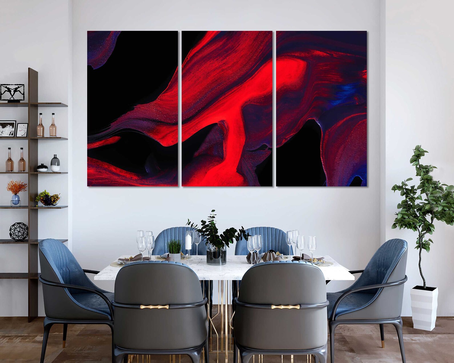 Red Abstract Canvas Art Stylish Abstract Art Print on Canvas - Etsy