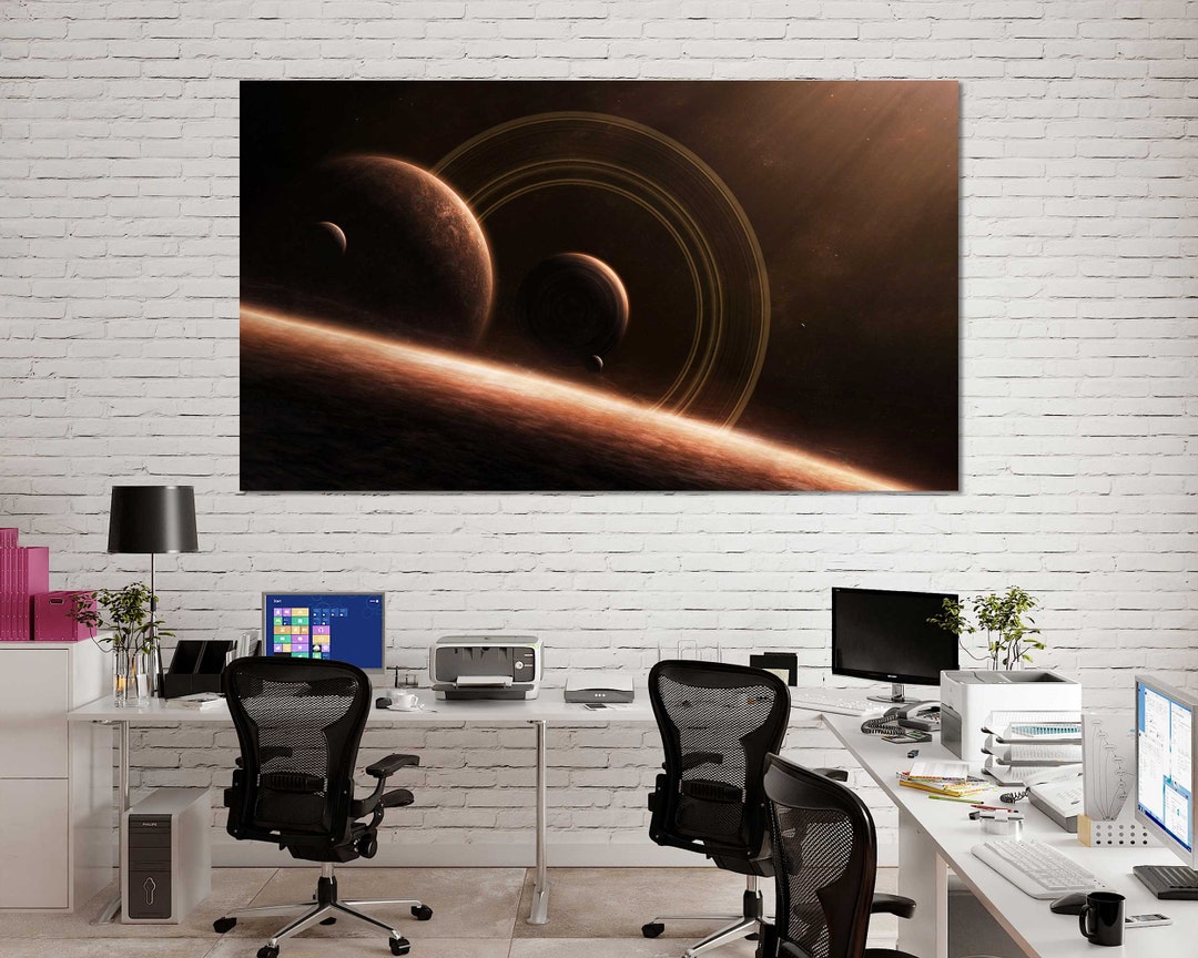 Space Art for Wall, Cosmos Large Decor for Room, Planets Modern Decor ...