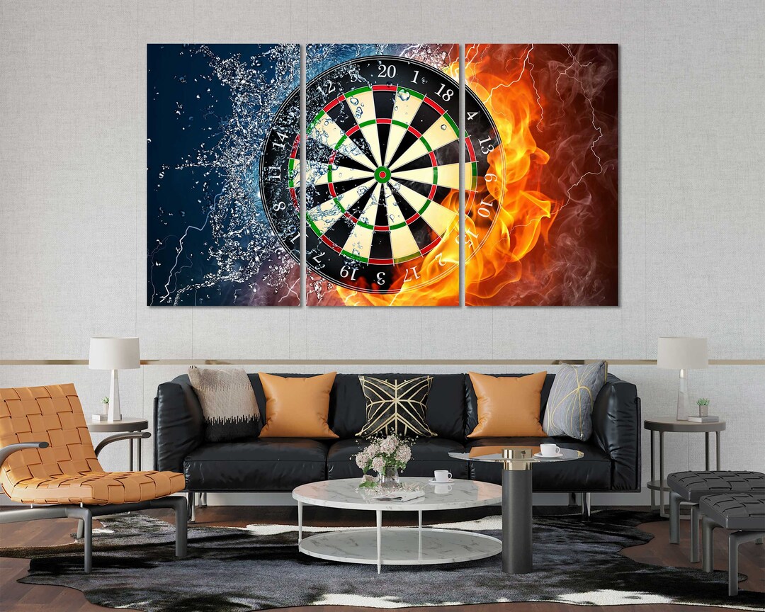 Darts Creative Wall Design Art, Fire and Water Art Painting on Canvas ...