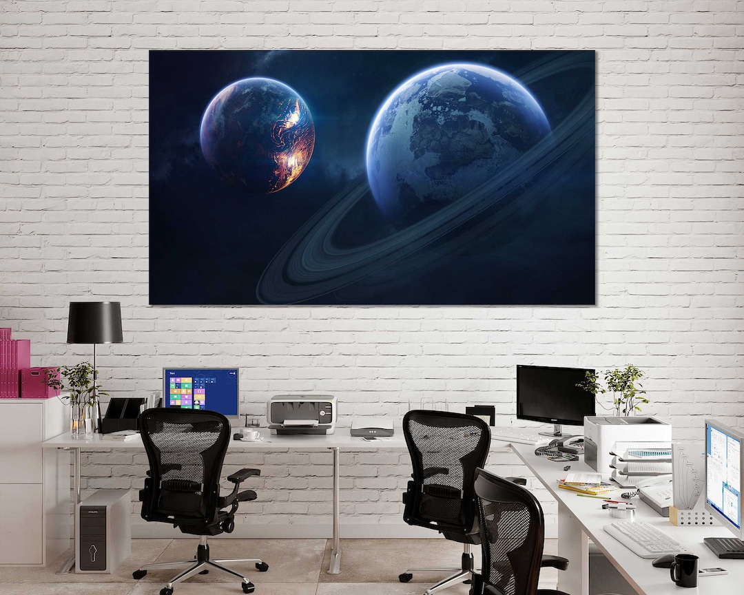 Planets Art Decor, Planets Print on Canvas, Space Design Art for Wall ...
