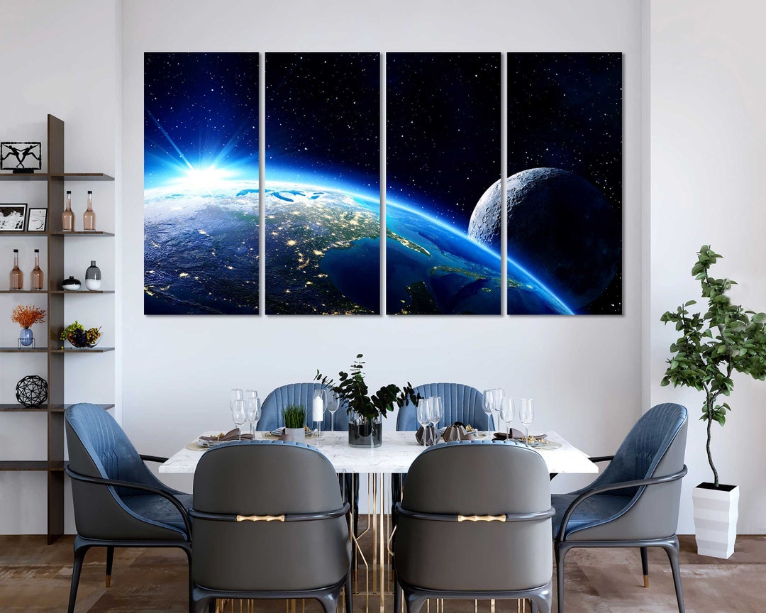 Space Art for Wall, Planet Large Decor for Room, Galaxy Modern Decor ...