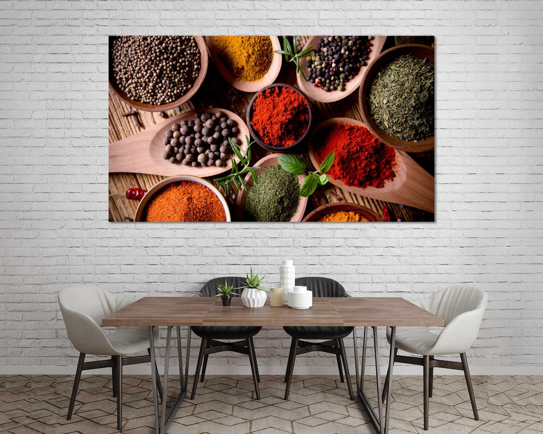 Colorful Spice Popular Canvas Decor, Cooking Ingredients Pictures Art ...