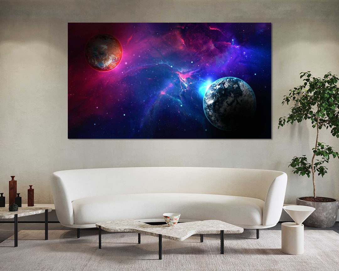 Planets and Nebula Canvas Print – Galactic Space Photography Art - Etsy