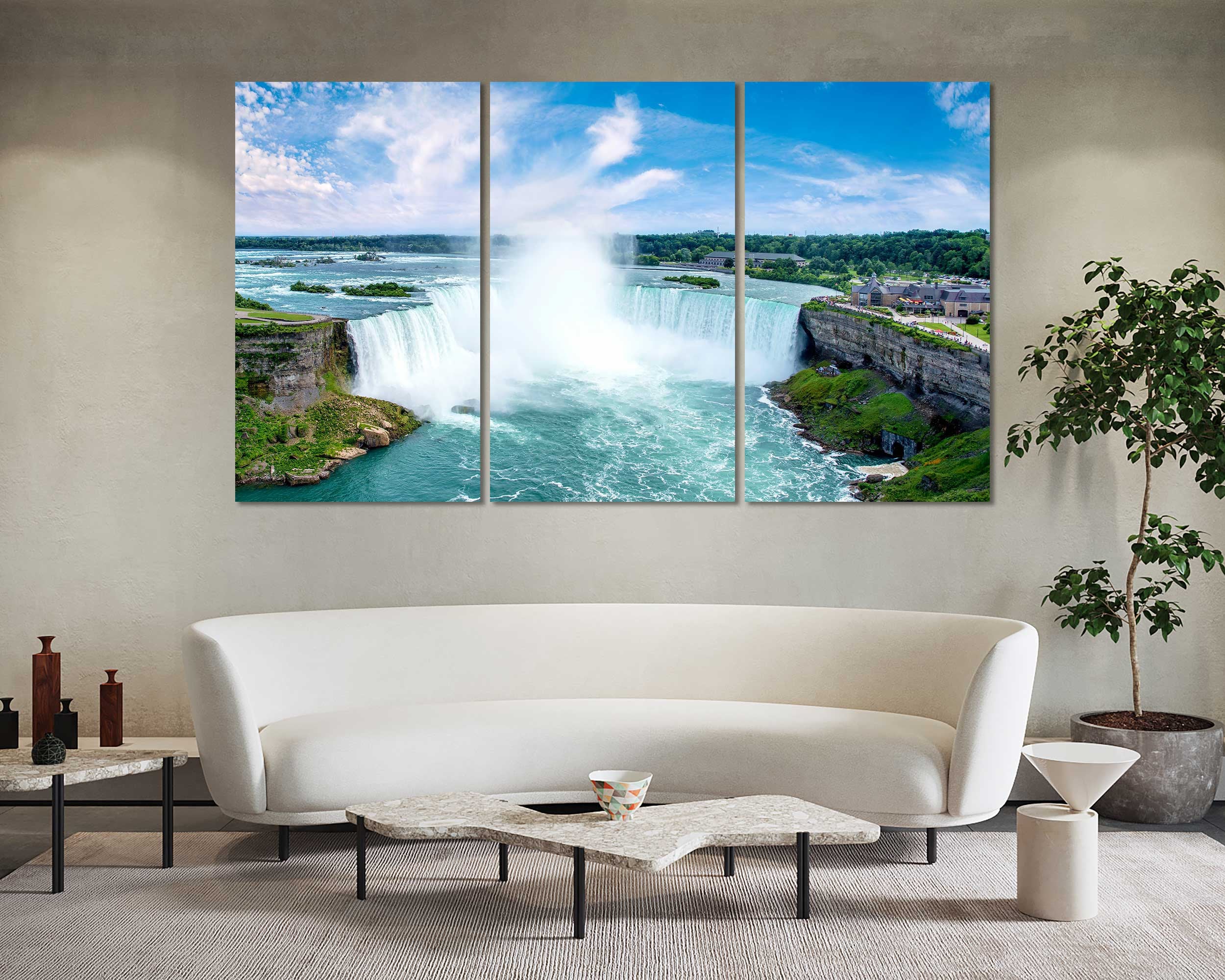 Niagara Falls Print Art Canvas Sets Waterfalls Painting Home | Etsy