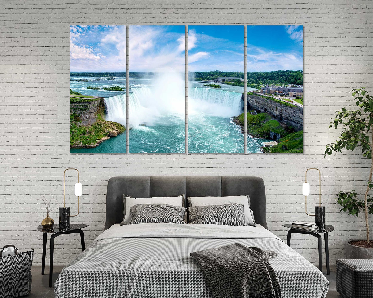 Niagara Falls Print Art Canvas Sets Waterfalls Painting Home | Etsy