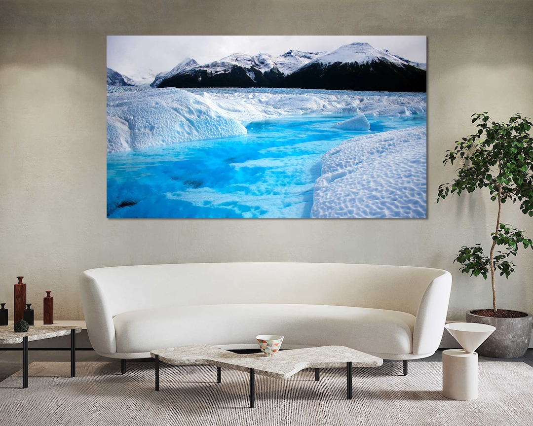 Glacier Creative Wall Design Art, Large Glacier Print Art on Canvas ...